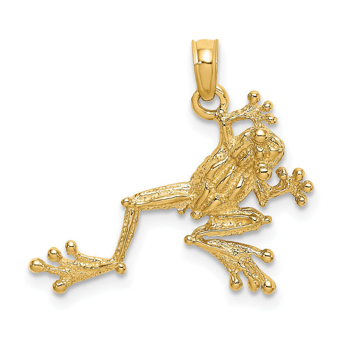 10K Solid Yellow Gold Frog Necklace | eBay