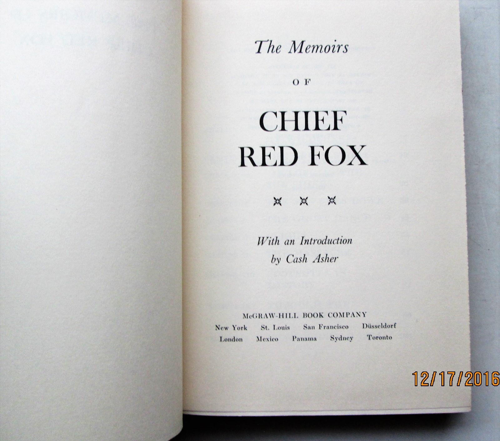 The Memoirs of Chief Red Fox 1971 | eBay