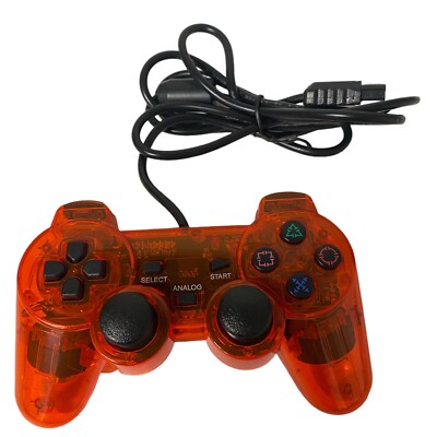 New PS2 Wired Replacement Controller In Transparent Red - Works With ...