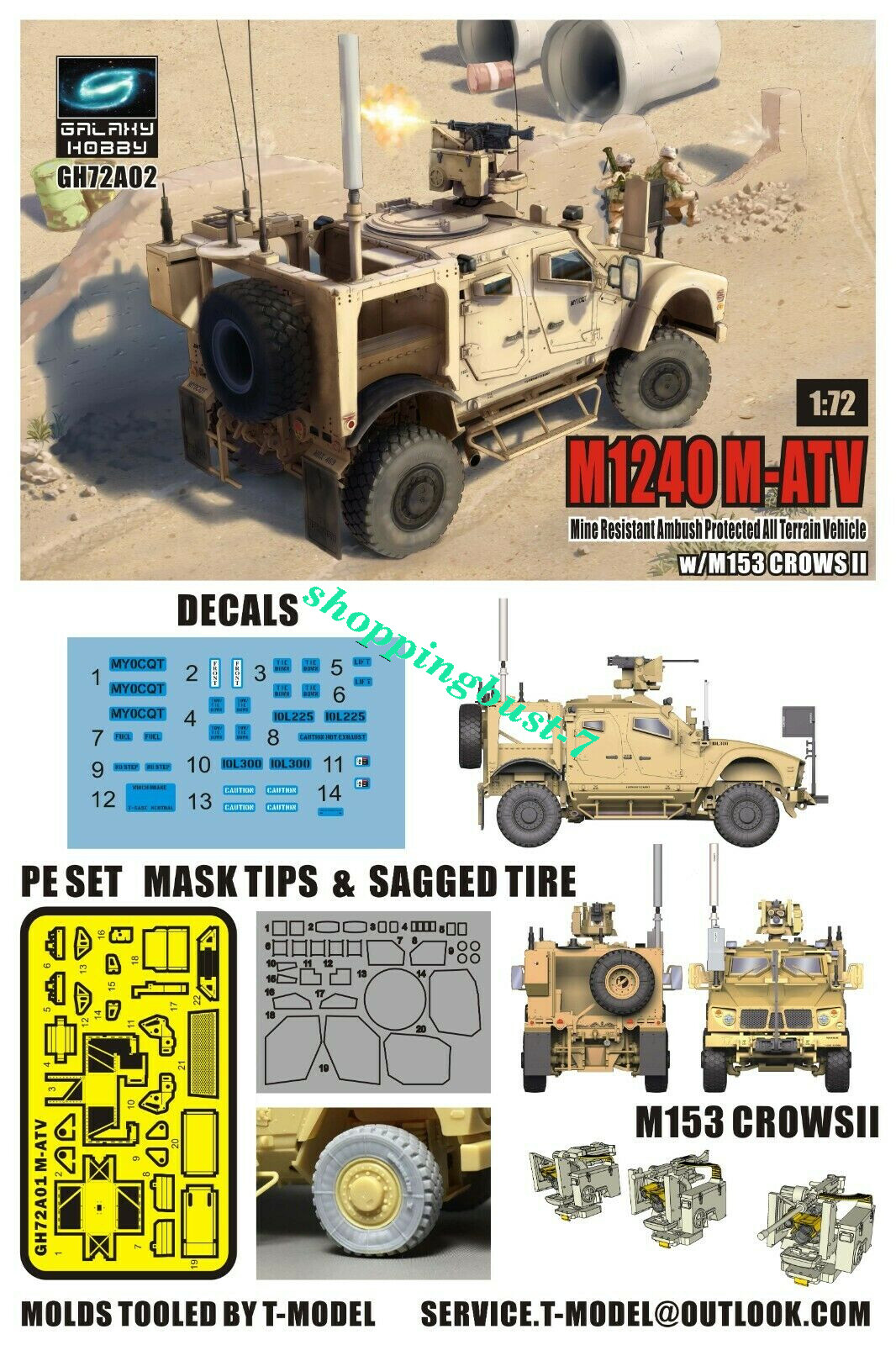 T-Model GH72A02 1/72 M1240 M-ATV MRAP w/M153 Crows II | eBay