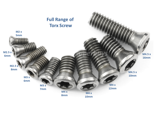 5pcs M4.5 X 16mm T20 TORX Screw Grade 12.9 Alloy Steel for Lathe ...