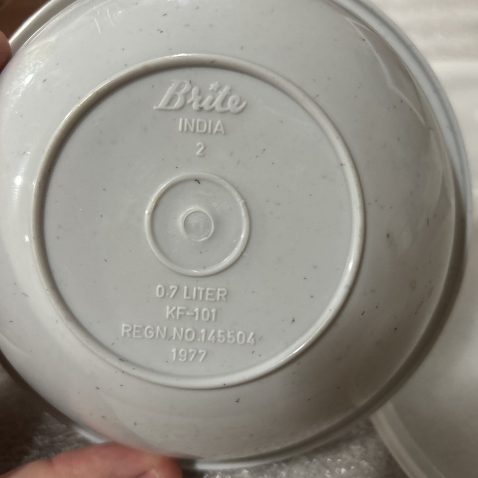 2 Vintage HTF 1977 Brite Food Storage Bowls Speckled Gray similar to ...