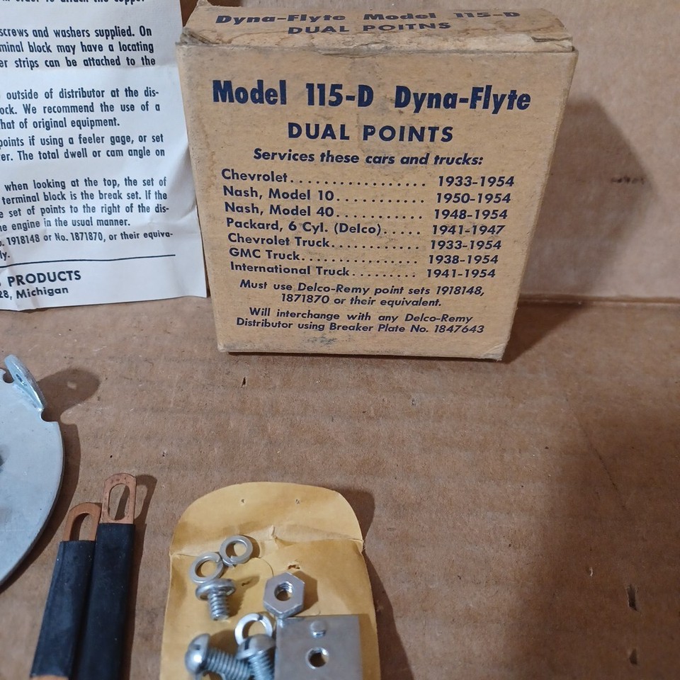 Dual Point Distributor Plate 1941-1947 Packard 1941-47 Chevrolet IHC ...