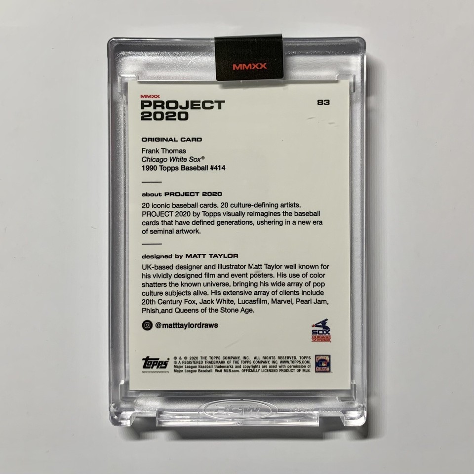 2020 Topps Project 2020 Frank Thomas 1990 Topps By Matt Taylor #83 with ...