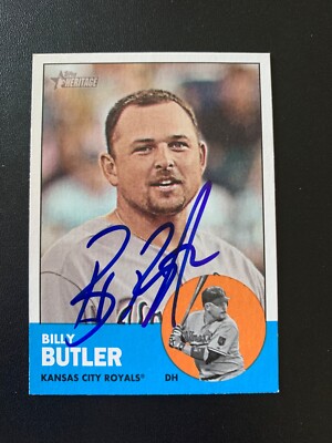 Billy Butler Signed 2012 Topps Heritage #316 Card Kansas City Royals ...