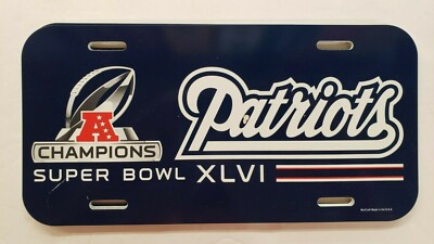 NFL New England Patriots Plastic License Plate, NEW (AFC Champions) | eBay