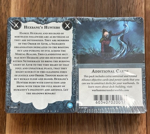 Hexbane’s Hunters WARHAMMER UNDERWORLDS NETHERMAZE Deck Only NEW SEALED ...