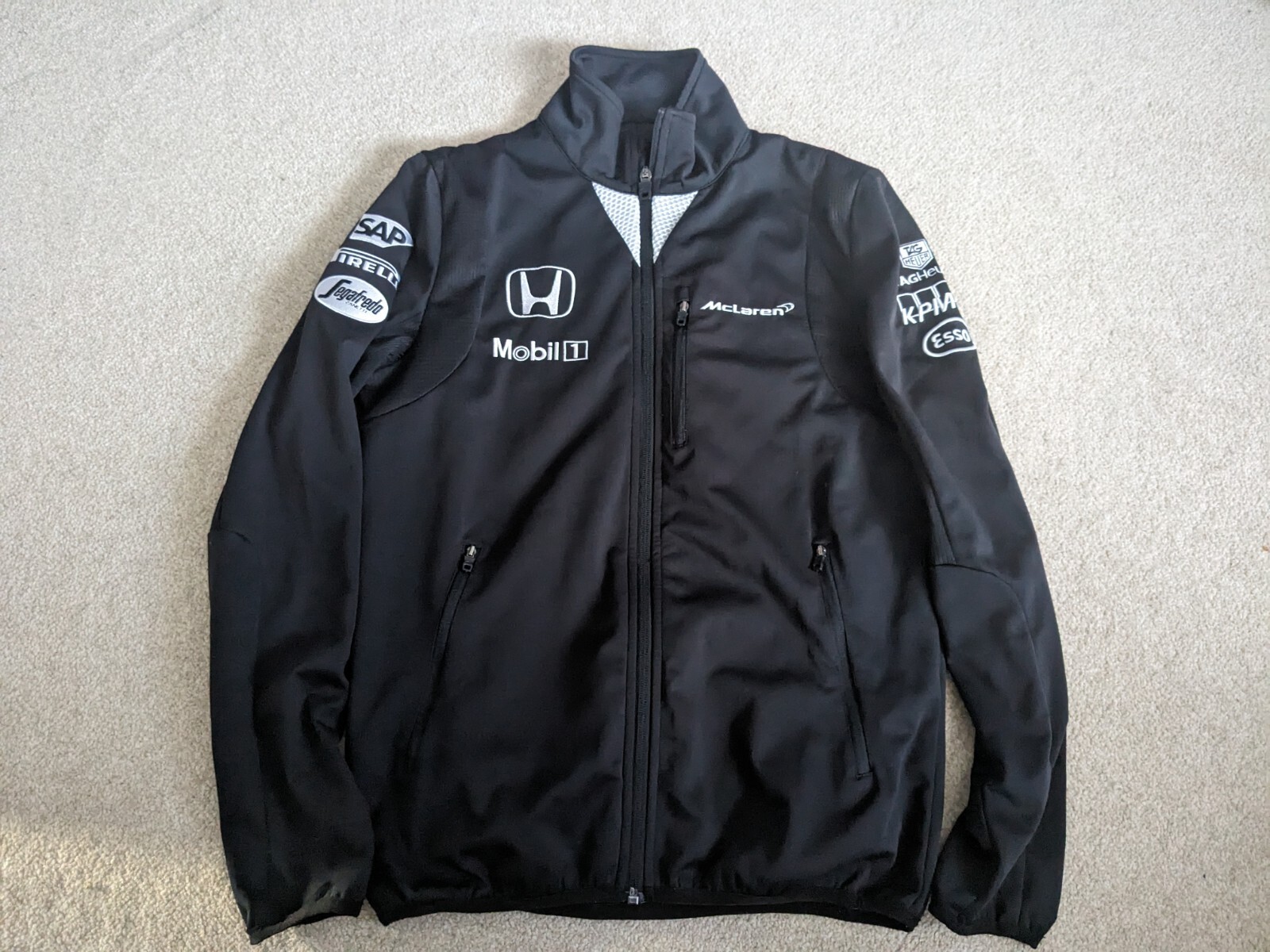 McLaren Honda F1 Black Soft Shell Jacket S Small Full… - Gem