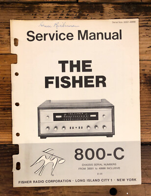 Fisher Model 800-C Receiver Service Manual *Original* | eBay