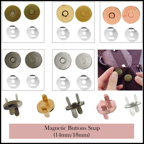 Magnetic Snap Clasp Fasteners Buttons for Leather Craft Handbag ...