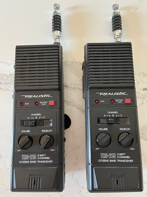 Pair 2 Vintage Realistic Trc-219 Handheld Walkie Talkie Citizens Band ...