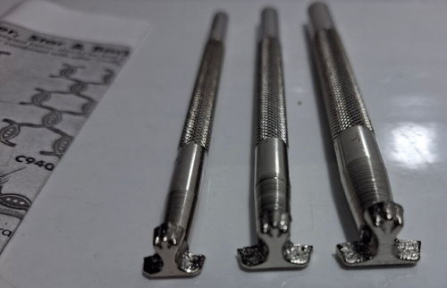 3 pieces Tandy Leather CRAFTOOL Stamping Tool Meander Border D9010-01 ...