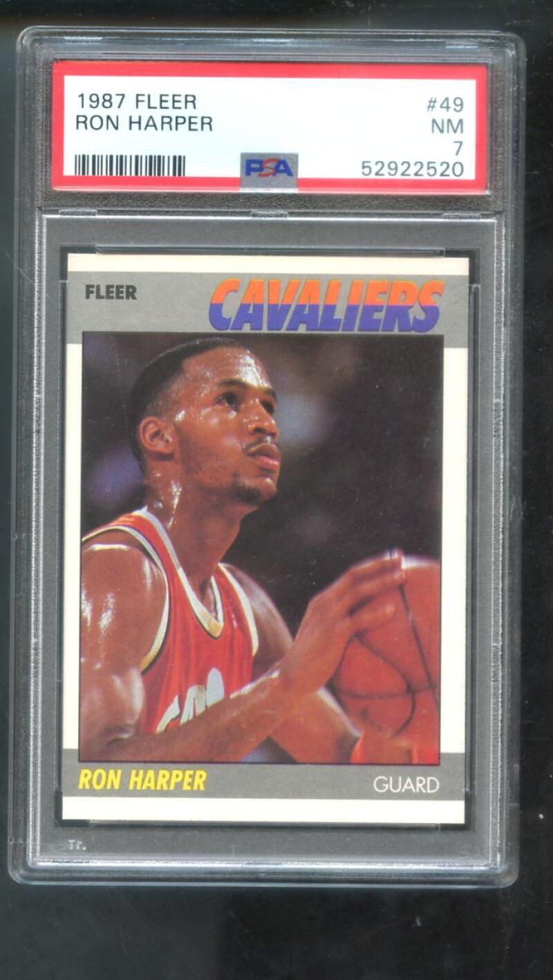 1987-88 Fleer #49 Ron Harper ROOKIE RC PSA 7 Graded Basketball Card NBA ...