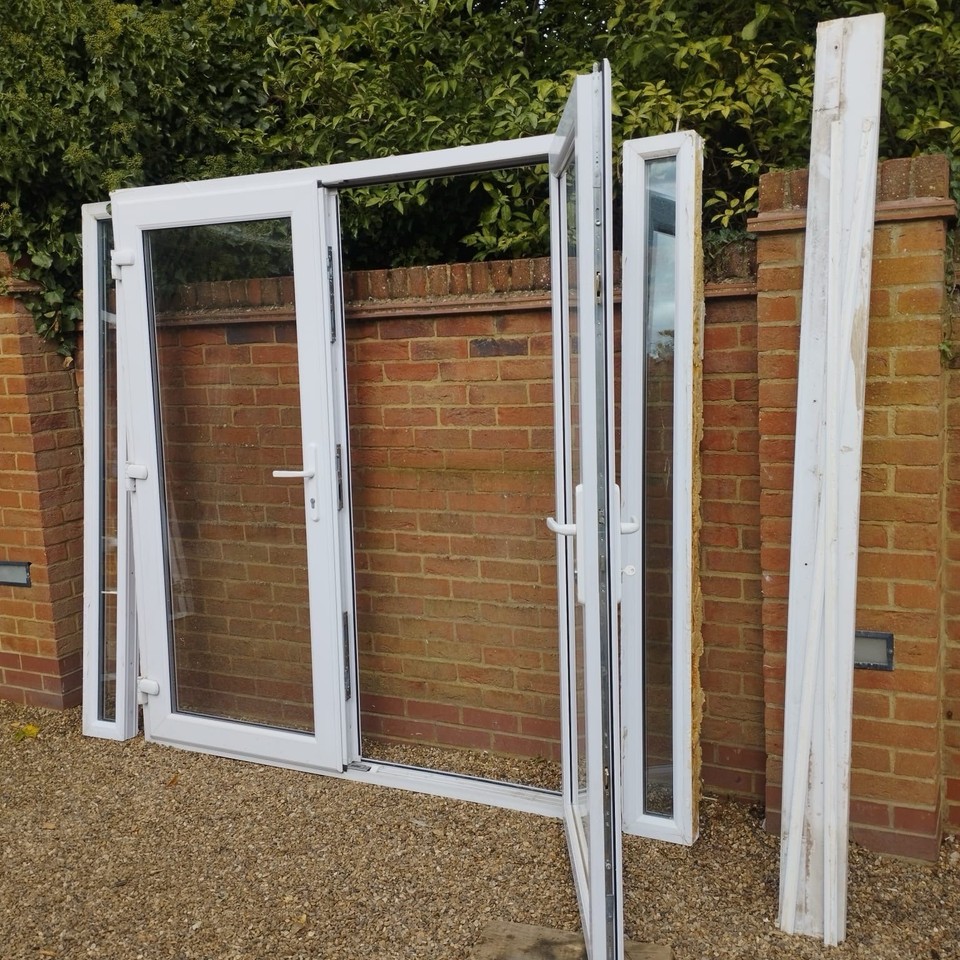 exterior external Upvc Double Glazed french doors & Side windows & Cill ...