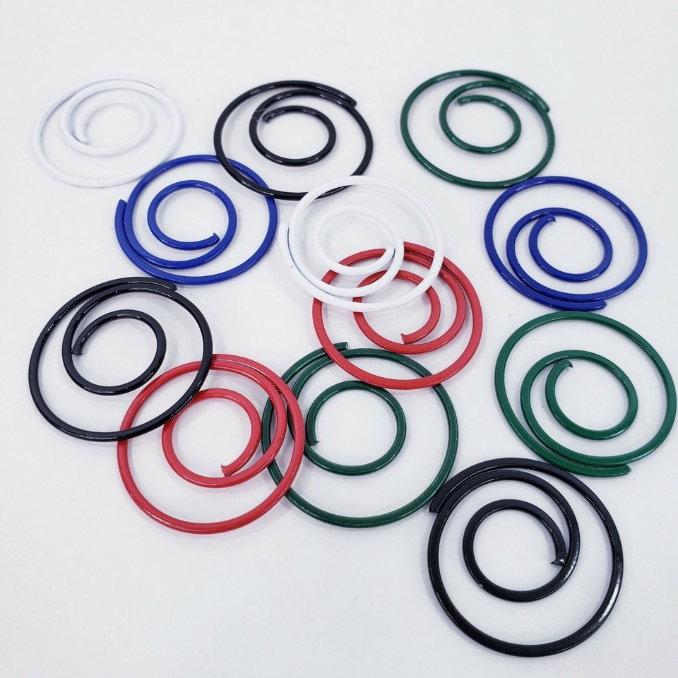 12 Primary Spiral Paper Clips Spirals 5 Clrs Scrapbooking Junk Journal ...