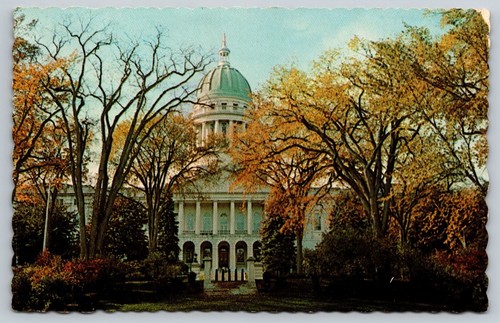 Augusta Maine State Capitol Through the Oak Trees Postcard | eBay