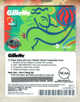 SPRINT Gillette, NCAA Final Four Seattle 1995 Phone Card ( 9477 ) #2 | eBay