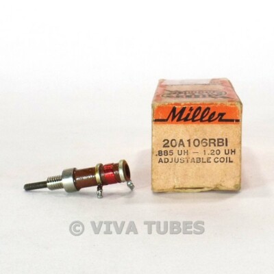 NOS NIB Vintage Miller 20A106RBI Adjustable Coil 0.885uh-1.20uh | eBay
