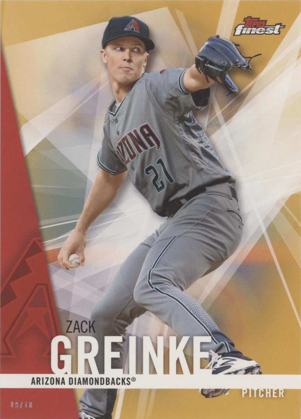 2017 Topps Finest - Zack Greinke #26 5x7 Gold /10 for sale online | eBay