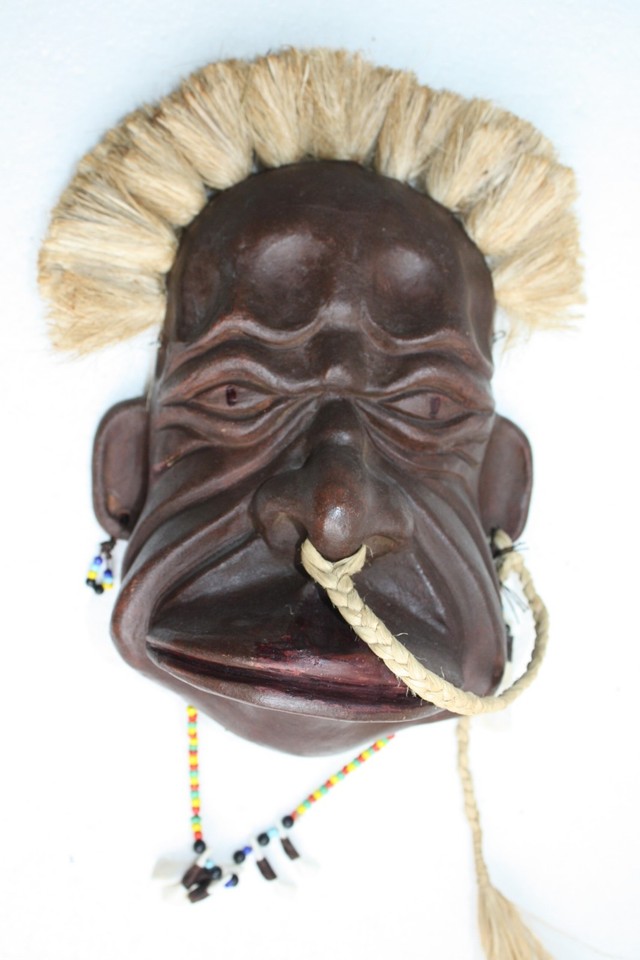 Old Vintage Hand Carved Decorative Wooden Mask Wood Art Home Decor ...