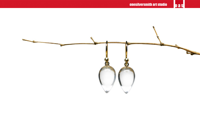 NEW !! SOLID GOLD 18K or 14K Icy Quartz Acorn Designer Earrings | eBay