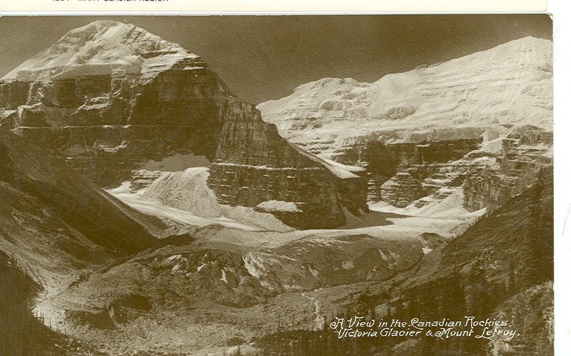 CANADIAN ROCKIES VICTORIA GLACIER & MOUNT LEFROY UNDIVIDED REAL PHOTO ...