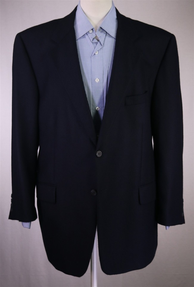 John W Nordstrom Navy Blue 100% Cashmere 2-Btn Blazer Jacket 48R | eBay