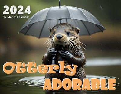 2024 Otterly Adorable 12 Month Calendar River Otter Sea Otters Wall ...