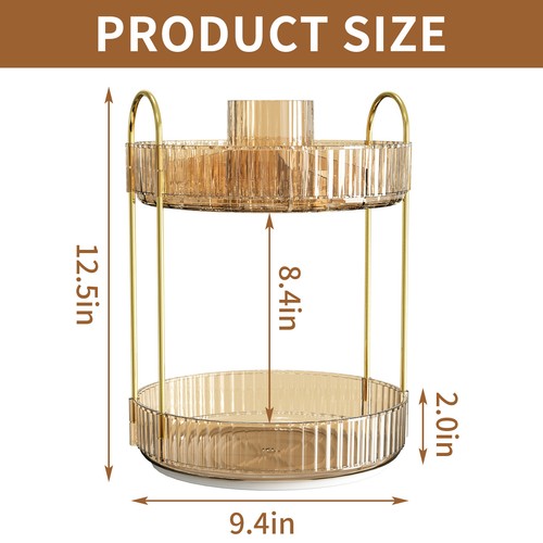 360° Storage Makeup Cosmetic Perfume Rotating Organiser Stand Tier ...