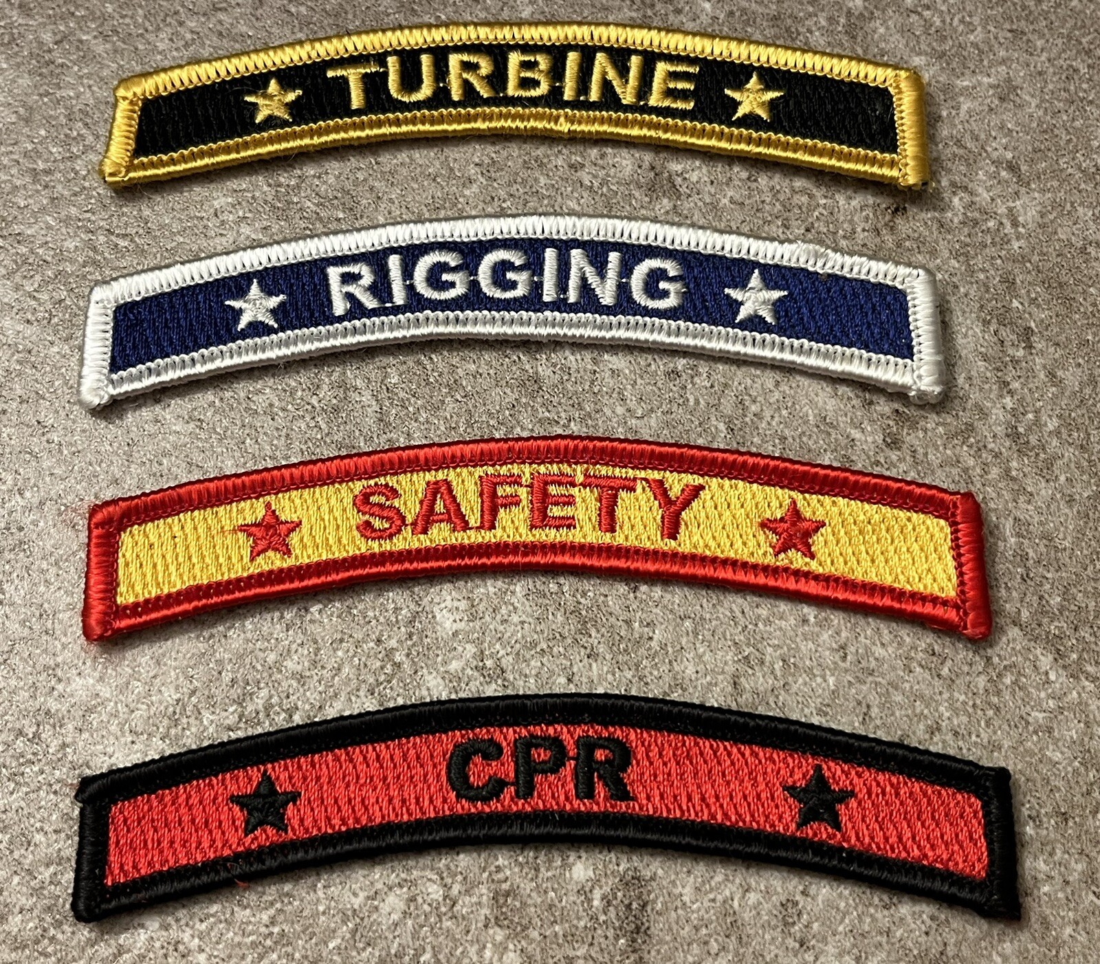 4 Embroidered Patches Safety CPR Machinery Rigging TURBINE Steam GAS ...