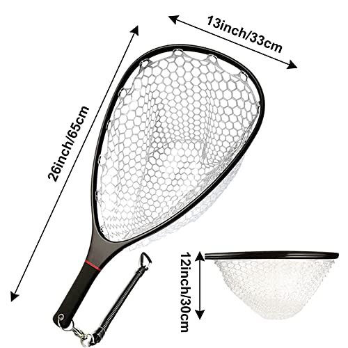 Fly Net Trout Net Landing Net Float Fishing Net Clear Rubber Ghost Net ...