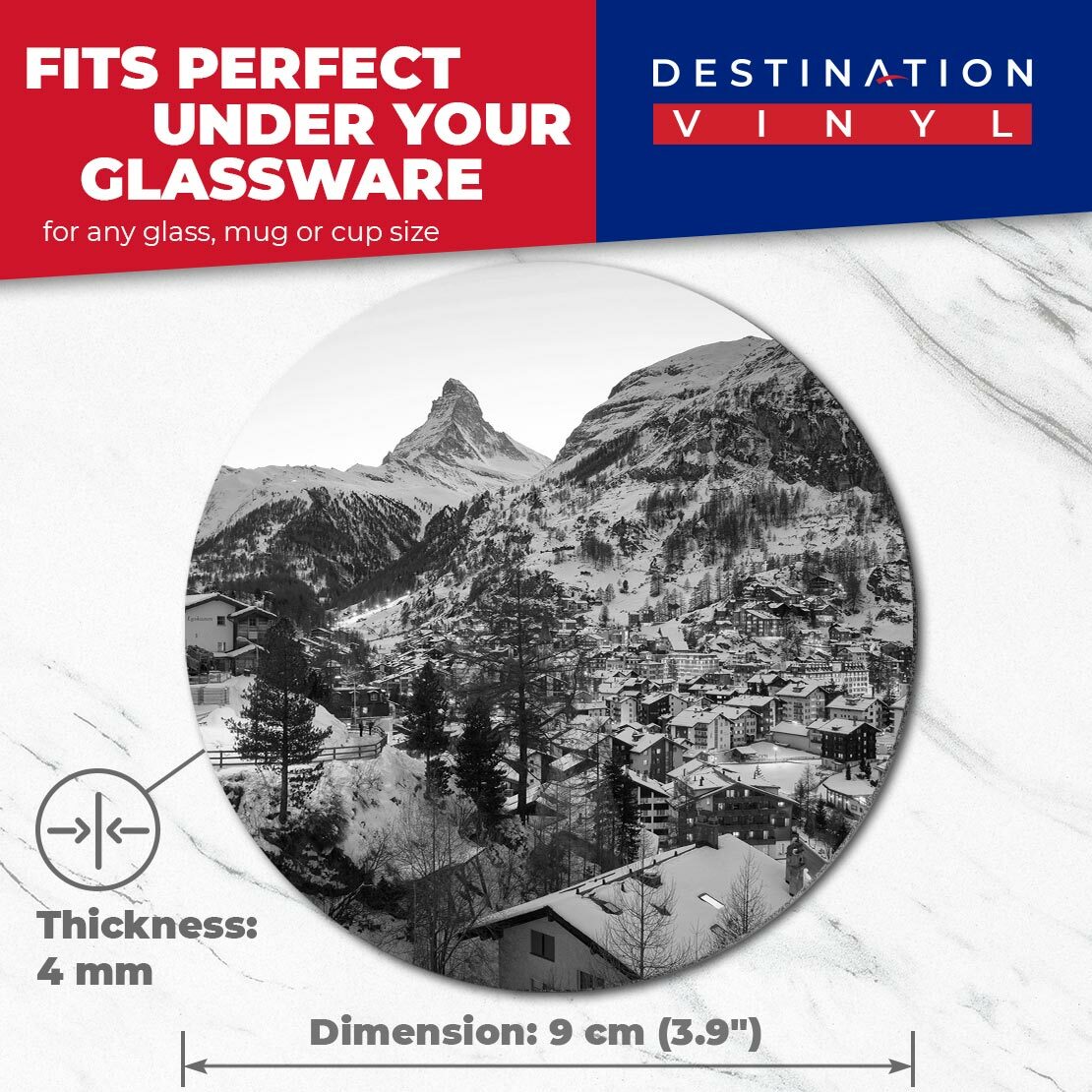 2 x Coasters bw - Zermatt Switzerland Matterhorn Skiing #43801 ...