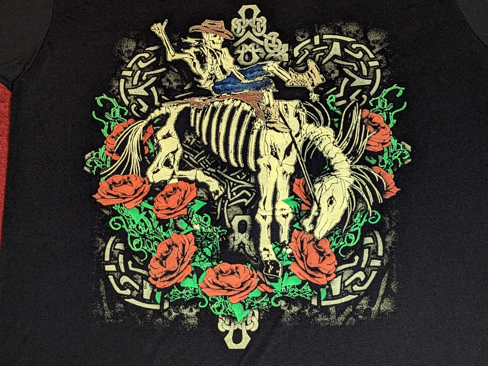 Gary Allan Cowboy And Horse Skeleton With Roses Black T-shirt XL Extra ...