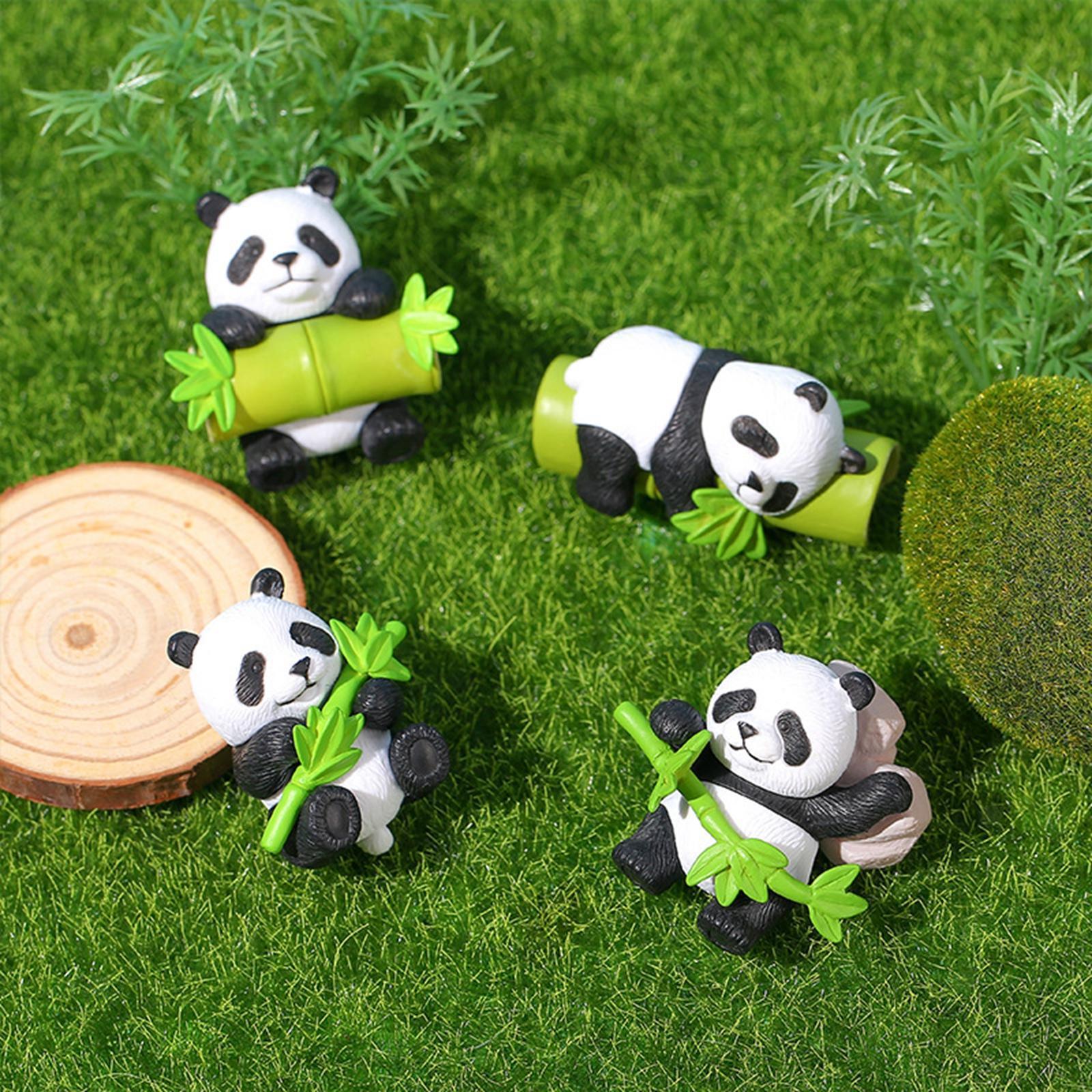 8 Pieces Resin Panda Figurines Craft DIY Micro Landscape for Fairy ...