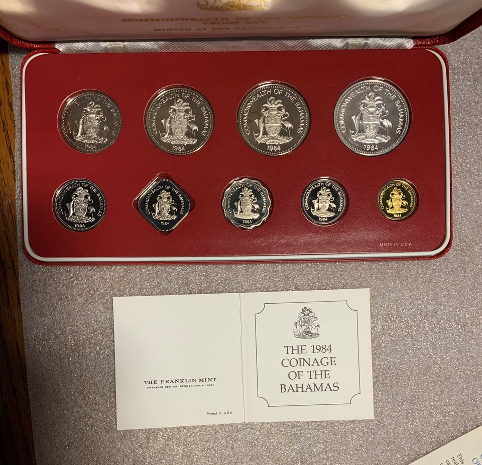 Rare 1984 Commonwealth of The Bahamas Franklin Mint Proof Coin Set | eBay