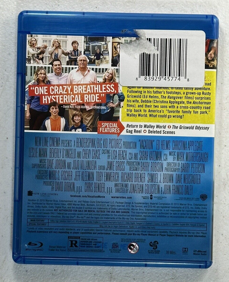 Vacation (Blu-ray/DVD, 2015) Reboot/Remake | eBay