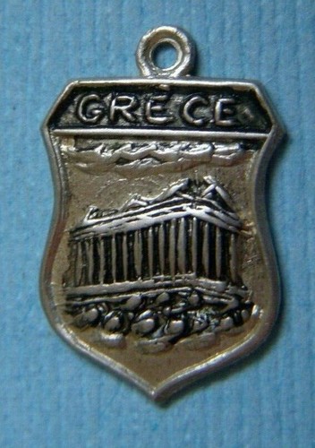 Vintage Parthenon Greece shield silver charm | eBay