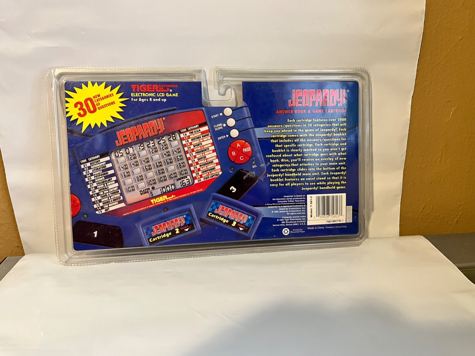 Jeopardy Tiger Electronic Handheld Game Cartridge and Book 3 ...