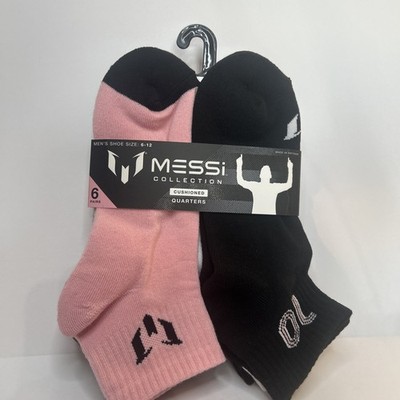 Messi Collection Cushioned Quarters Socks 6 Pairs Men’s Size 6-12 New ...