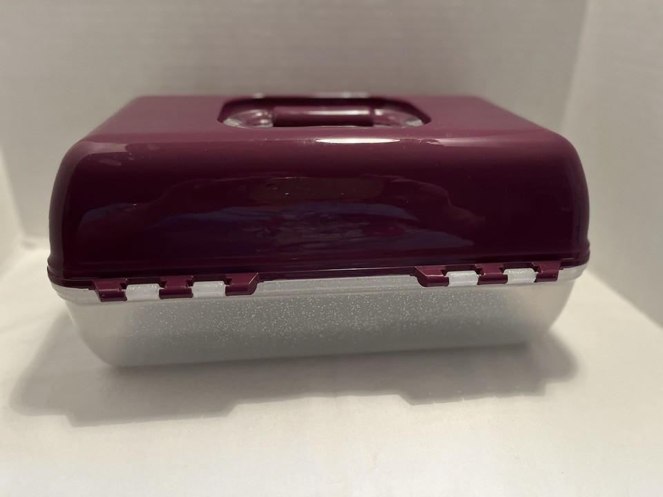 Caboodles Vtg On The Go Makeup Case Organizer With Mirror Purple ...