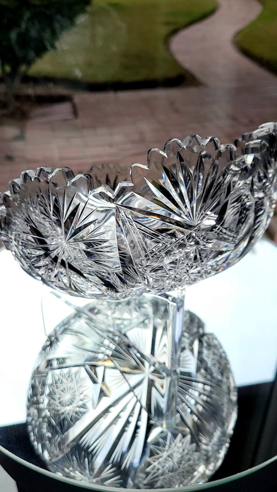 Antique HC Fry Cut Glass Bowl ABP Lead Crystal 1905 Brunswick Star 8 ...