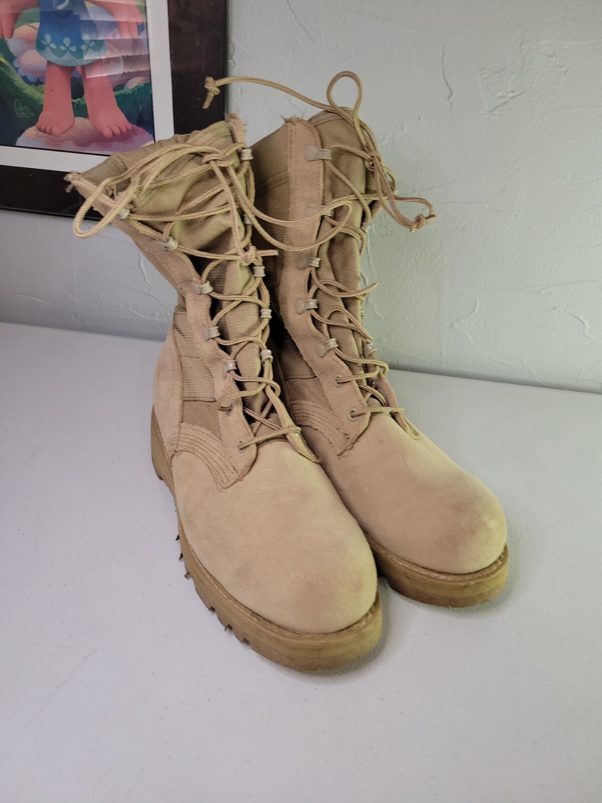 US Military Issue Army Desert Hot Weather Combat Boots Vibram Sole Size ...