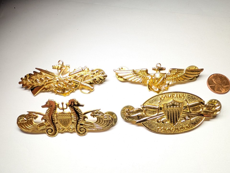 LOT MILITARY BADGES PINS COAST GUARD COMMANDER BADGE PIN & MORE | eBay