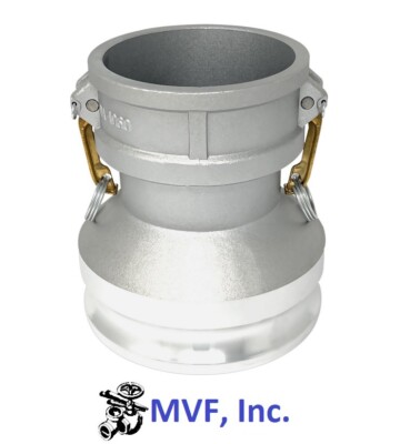 Type DA, 3" Female Coupler x 4" Male Adapter, Aluminum, Camlock ...