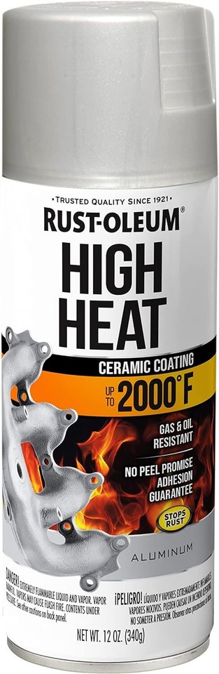 HIGH HEAT Flat Black Automotive Spray Paint Oil Resistant Exhaust ...