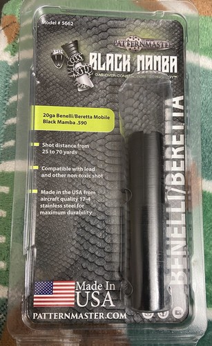 20ga Patternmaster Black Mamba #5662 Benelli Beretta Choke Tube Long ...
