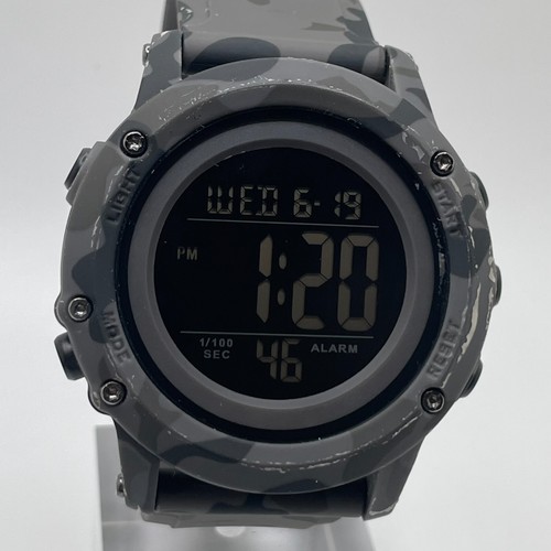 CKE Digital Watch 51mm Case Day Date Alarm Chronograph Timer Resin Band ...