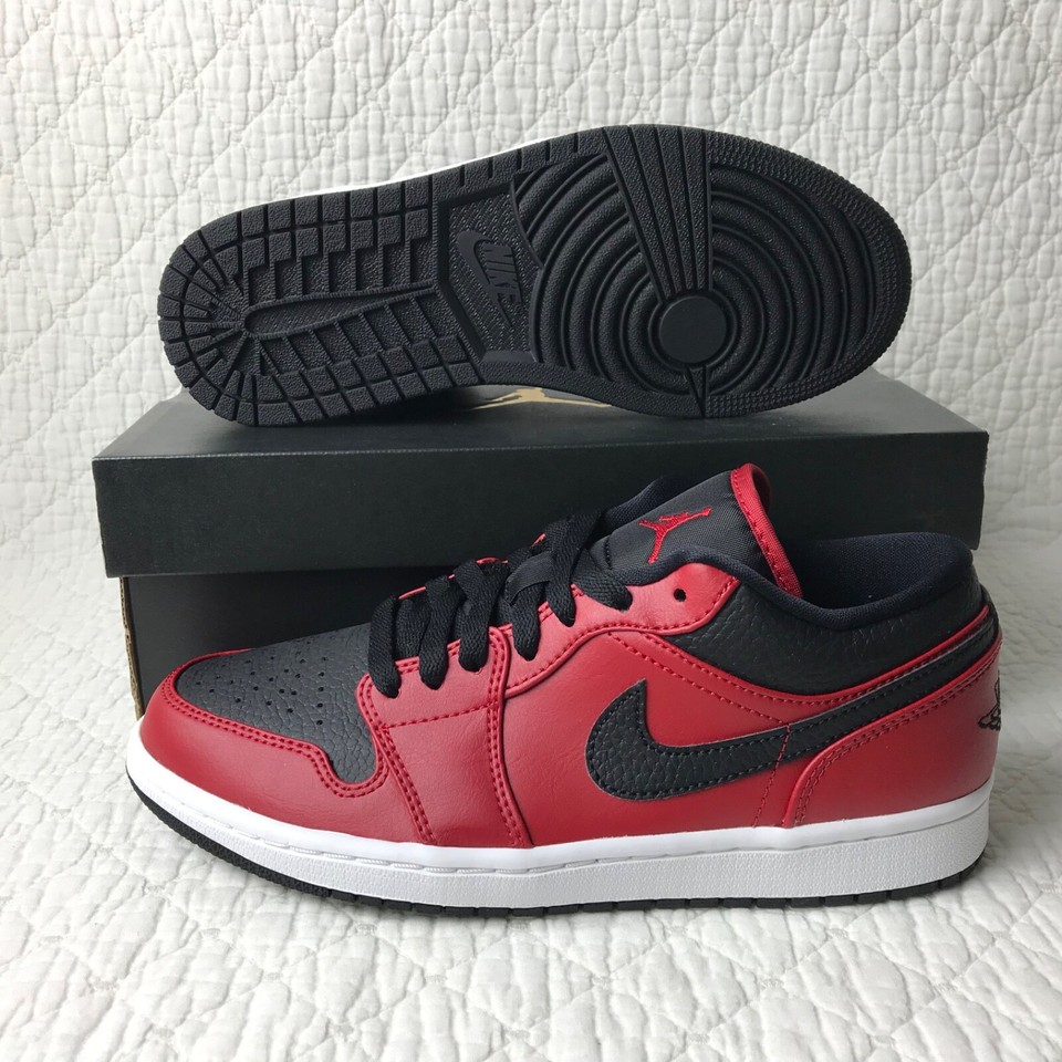 Nike Air Jordan 1 Low Shoes Men’s SZ 7.5 Reverse Bred Pebbled Swoosh ...