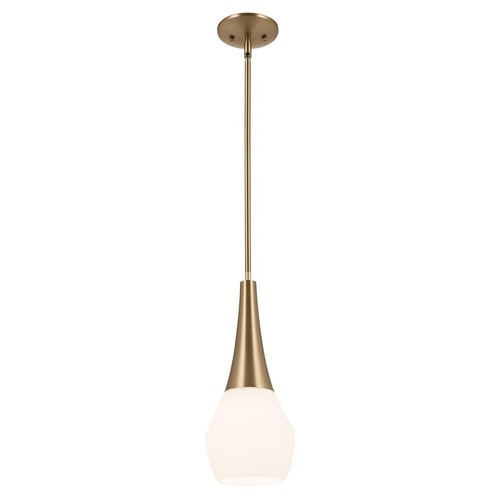 1 Light Pendant-17 Inches Tall and 7 Inches Wide-Champagne Bronze ...