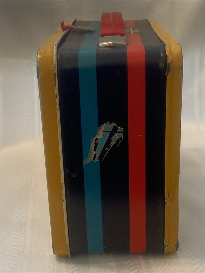 Vintage 1975 NFL Thermos Lunch Box With KISS Stickers Unique Box!! | eBay